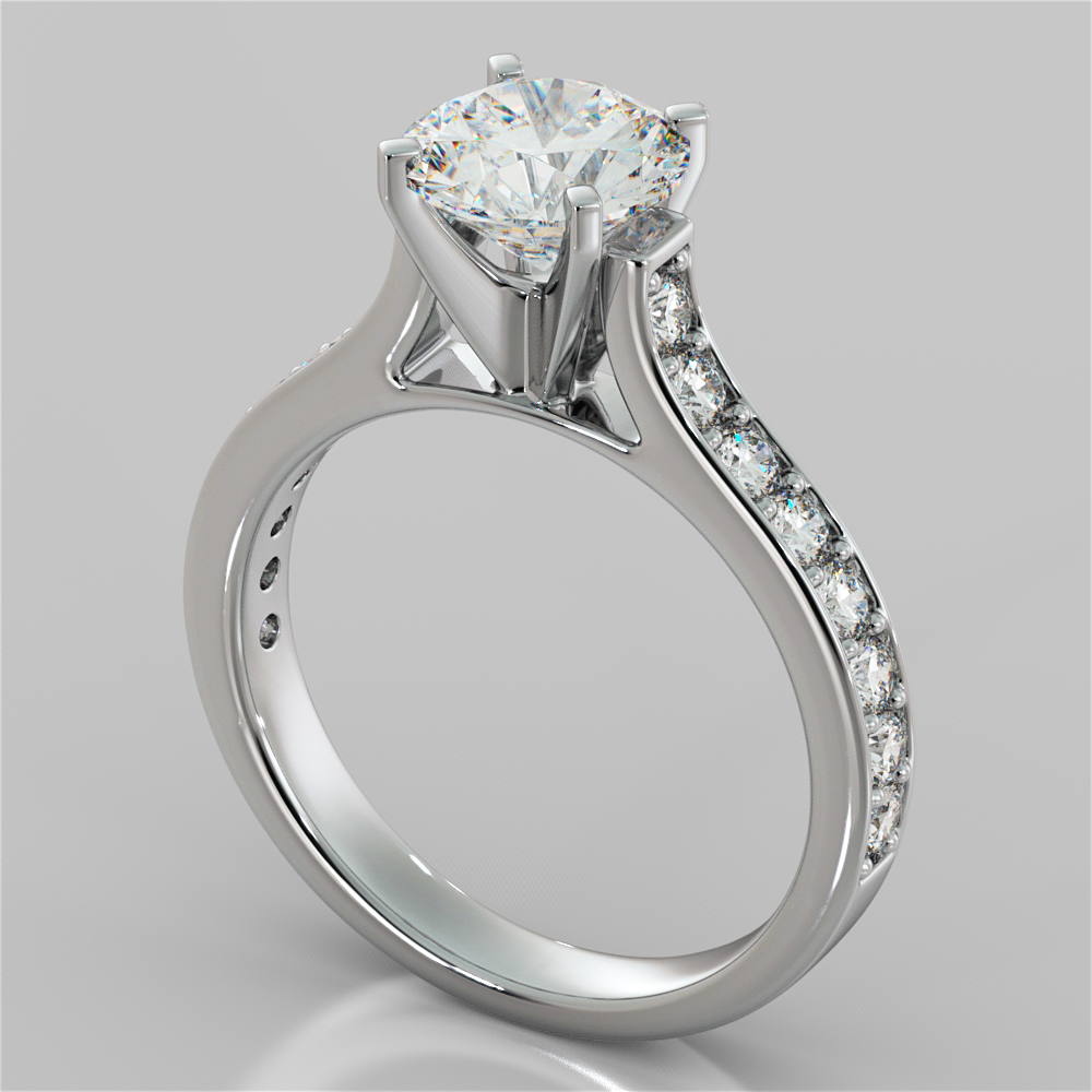 Agape Cathedral Style Engagement Rings With Accents