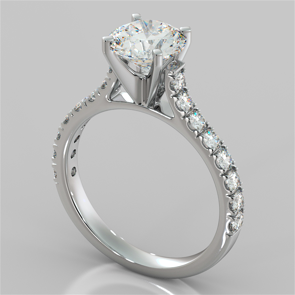Agape Cathedral Style Engagement Rings With Accents