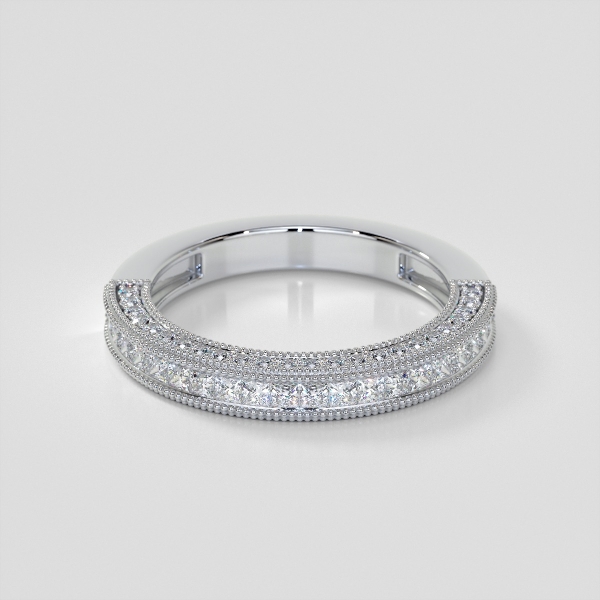 Shop: Lab Grown Diamond Princess Cut Wedding Band With Round Accents ...