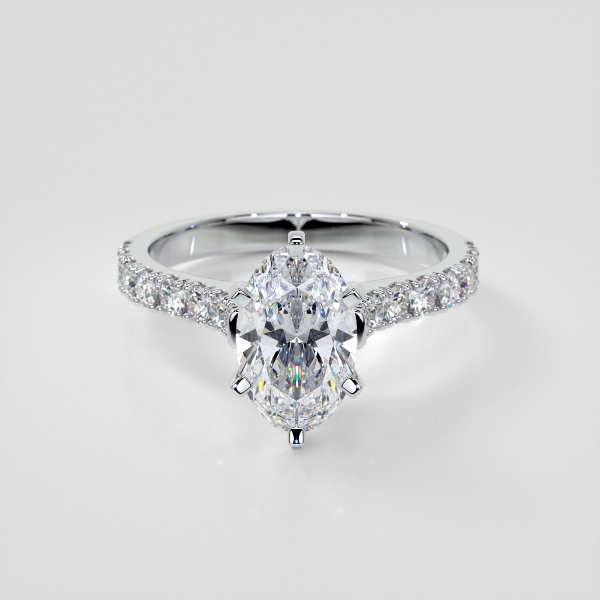 Agape Cathedral Style Engagement Rings With Accents