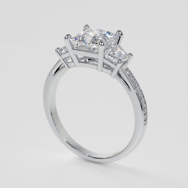 Three Stone Rings Lab Grown Diamond Engagement Rings