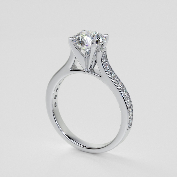 Agape Cathedral Style Engagement Rings With Accents
