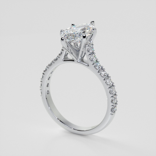 Agape Cathedral Style Engagement Rings With Accents